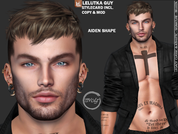 Second Life Marketplace - - Tivoli Inc - Lelutka Guy Aiden Shape + 3 Separate Body Shapes Legacy ...